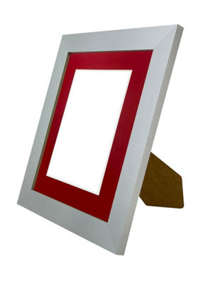Metro Light Grey Frame with Red Mount for Image Size A5