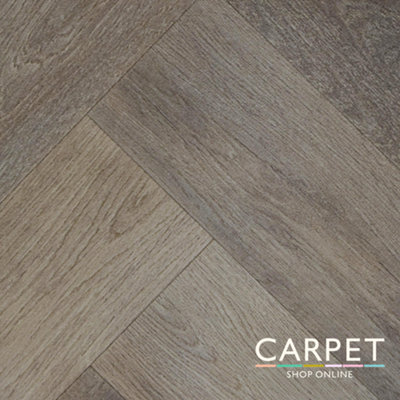 Metro Splash Hazel Oak Herringbone Vinyl Flooring 4m x 2m