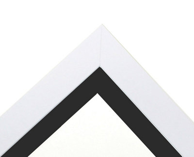 Metro White Frame with Black Mount for Image Size 12 x 10 Inch