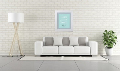 Metro White Frame with Blue Mount for Image Size 12 x 8 Inch