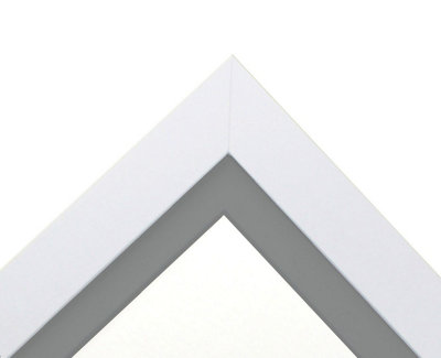 Metro White Frame with Dark Grey Mount for Image Size 4 x 3 Inch