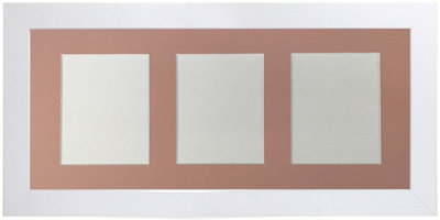 Metro White Frame with Pink Mount for 3 Image Sizes 7 x 5 Inch | DIY at B&Q