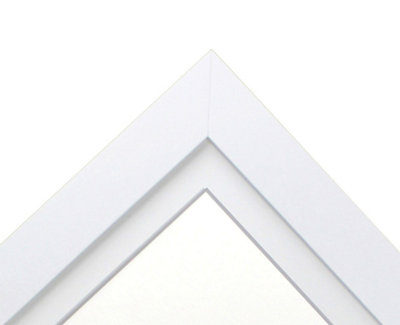 Metro White Frame with White Mount 50 x 70CM Image Size A2
