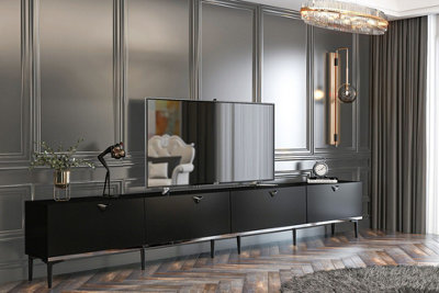 Mety TV Unit 300 cm Black Silver