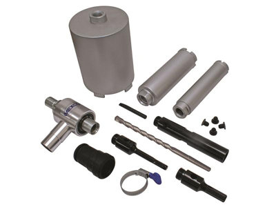 MEXCO A10DCDKITEXT3 Dust Management Core Drill Kit, 9 Piece MEXA10DMCDK9