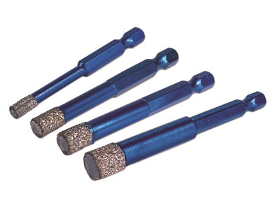 MEXCO A10VBDPACK XCEL Grade Wax Filled (Hex Fit) Tile Drill Bit Set, 4 ...