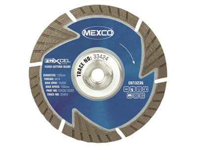 MEXCO FCXCEL12522 FCXCEL Grade Flush Cut Diamond Blade 125 x 22mm ...