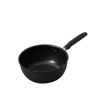 Meyer Accent Black Round Aluminium Ultra Durable Induction Suitable Non ...