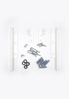 Mezzanine ladder slide bracket kit white