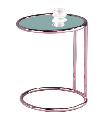 Mia Round Side Table, Copper/Mirror