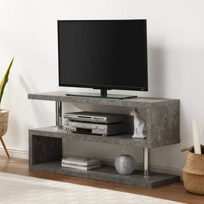Miami TV Stand With Storage for Living Room and Bedroom 1200 Wide S Shape Design Media