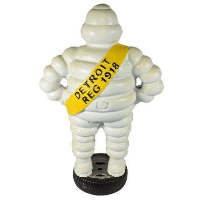 Michelin Man On Tyre Mascot Bibendum Tyres Cast Iron Statue Figure Garden