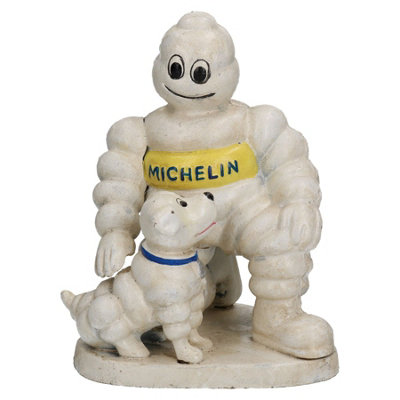 Michelin Man with Dog Statue Figurine Bibendum Tyres Cast Iron Figure ...