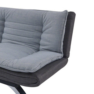 Michigan Fabric Sofa Bed 2 Seater Duo Contrast Fabric Chrome Legs ...