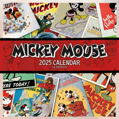 Mickey Mouse 2025 Square Mickey & Minnie Mouse Calendar Multicoloured ...