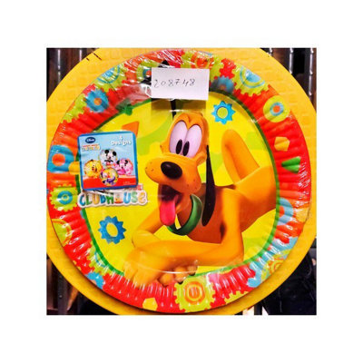Mickey Mouse Clubhouse Pluto Party Plates (Pack of 8) Yellow/Red/Blue ...