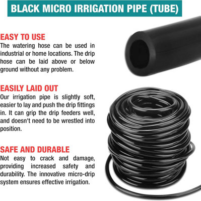 Micro Irrigation Water Pipe Tube 50m Black Micro Tube 4mm -6mm Premium ...