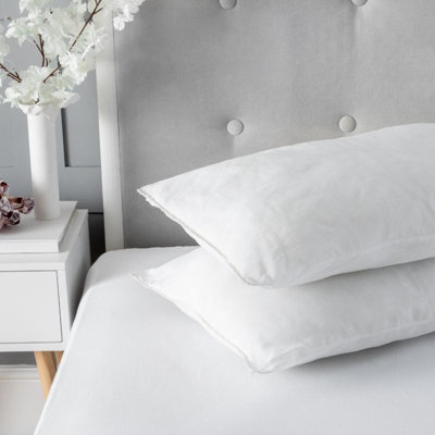 Microfibre Soft Pillow Pair Hollowfibre Filling Soft Non Allergenic Cover
