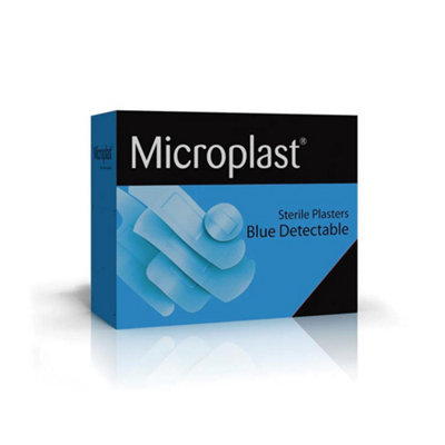 Microplast Blue Detectable Plasters Box 100 Assorted