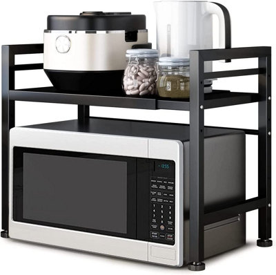 Microwave Oven Rack Adjustable Rice Cooker Shelf Stand Kitchen Countertop