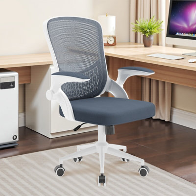 MID-BACK ERGONOMIC OFFICE CHAIR WITH FLIP-UP ARMRESTS, LUMBAR SUPPORT ...