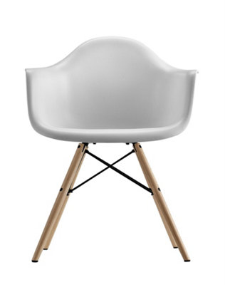 MID CENTURY MODERN MOLDED ARM CHAIR WHITE