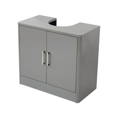 Middy 2 Door Sleek Grey Gloss Under Sink Basin Cabinet