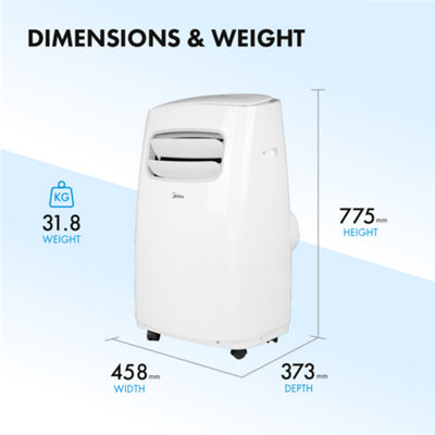MIDEA PORTABLE AIR CONDITIONER 12000 BTU ENERGY EFFICIENT AIR ...