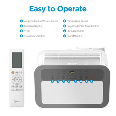 Midea Smart Portable Air Conditioner 9000 BTU - WiFi, Smart Home & App ...
