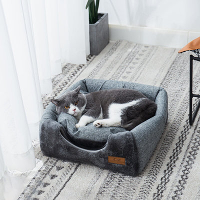 Midium Triangular Pet Bed Cat Igloo Kitten Cave Dog Cat House with Soft Plush