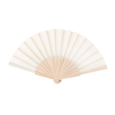 MidOcean Fanny Wood Wood Handheld Fan Beige (One Size)