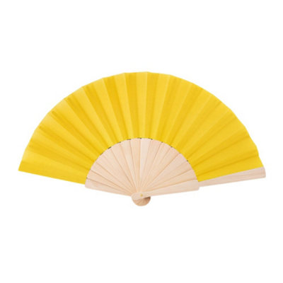 MidOcean Fanny Wood Wood Handheld Fan Yellow (One Size)