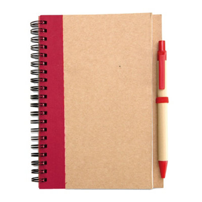MidOcean Sonora Plus Recycled B6 Notebook with Pen Red (One Size)