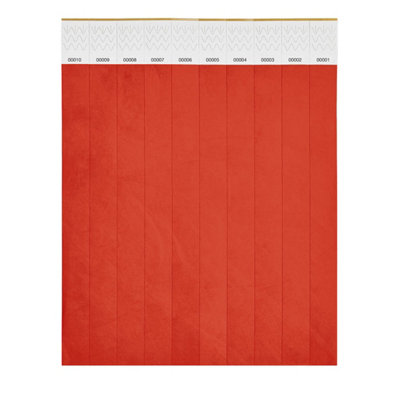 MidOcean Tyvek Wristband (Pack of 10) Red (One Size)