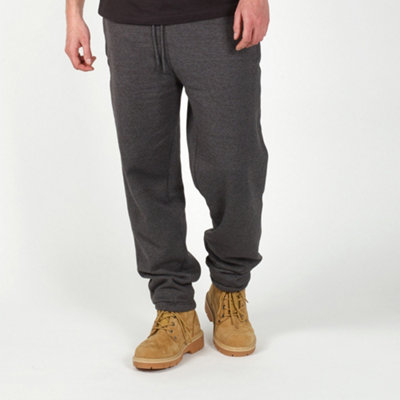 MIG Mens Charcoal Work Fleece Jogging Bottoms (S)