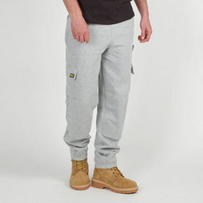 MIG Mens Grey Work Cargo Jogging Bottoms with Knee Pad Pockets (5XL)
