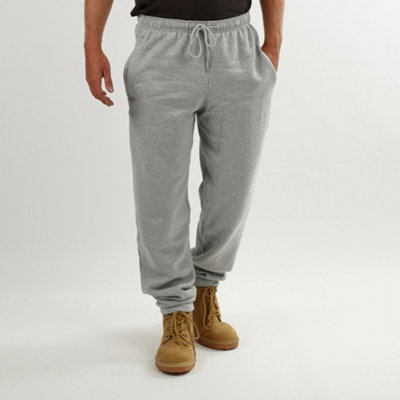 MIG Mens Grey Work Fleece Jogging Bottoms (M)
