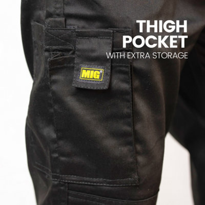 MIG Mens Navy Cargo Combat Work Trousers (W38, L33)