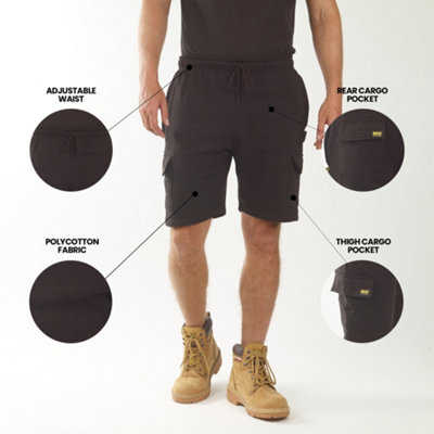 MIG Mens Navy Cargo Jogging Bottom Work Shorts (M)