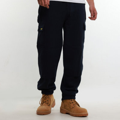 MIG Mens Navy Work Cargo Jogging Bottoms with Knee Pad Pockets (M)