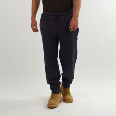 MIG Mens Navy Work Fleece Jogging Bottoms (S)
