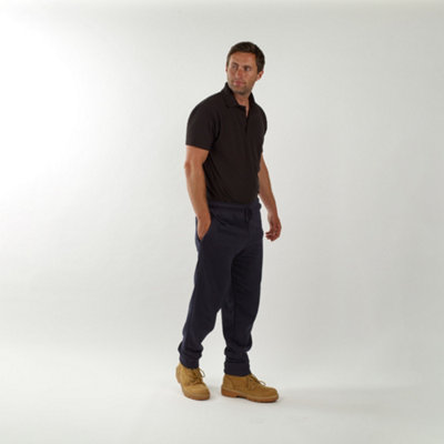 MIG Mens Navy Work Fleece Jogging Bottoms (S)