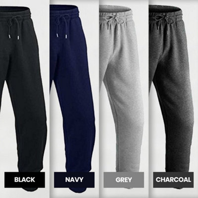 MIG Mens Navy Work Fleece Jogging Bottoms (S)