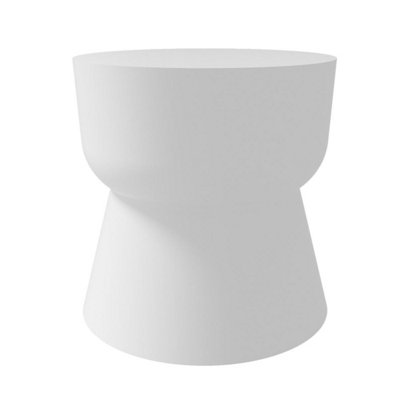 Mijas Matt White Stone Round Bathroom Table