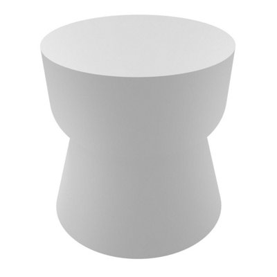 Mijas Matt White Stone Round Bathroom Table