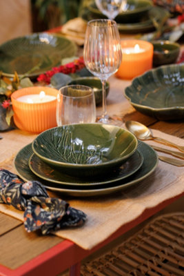 Mikasa Jardin Stoneware Pasta Bowls, Set of 4, 20cm, Green