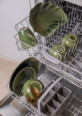 Mikasa Jardin Stoneware Pasta Bowls, Set of 4, 20cm, Green