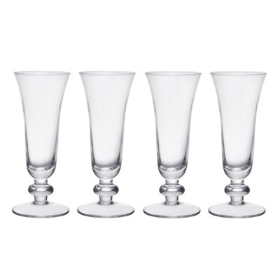 Mikasa Salerno Crystal Champagne Flute Glasses, Set of 4, 170ml