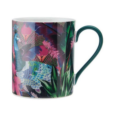 Mikasa x Sarah Arnett 350ml Mug with Peacock Print | DIY at B&Q