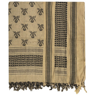 Mil-Tec Shemagh Scarf Skull Coyote / Black
